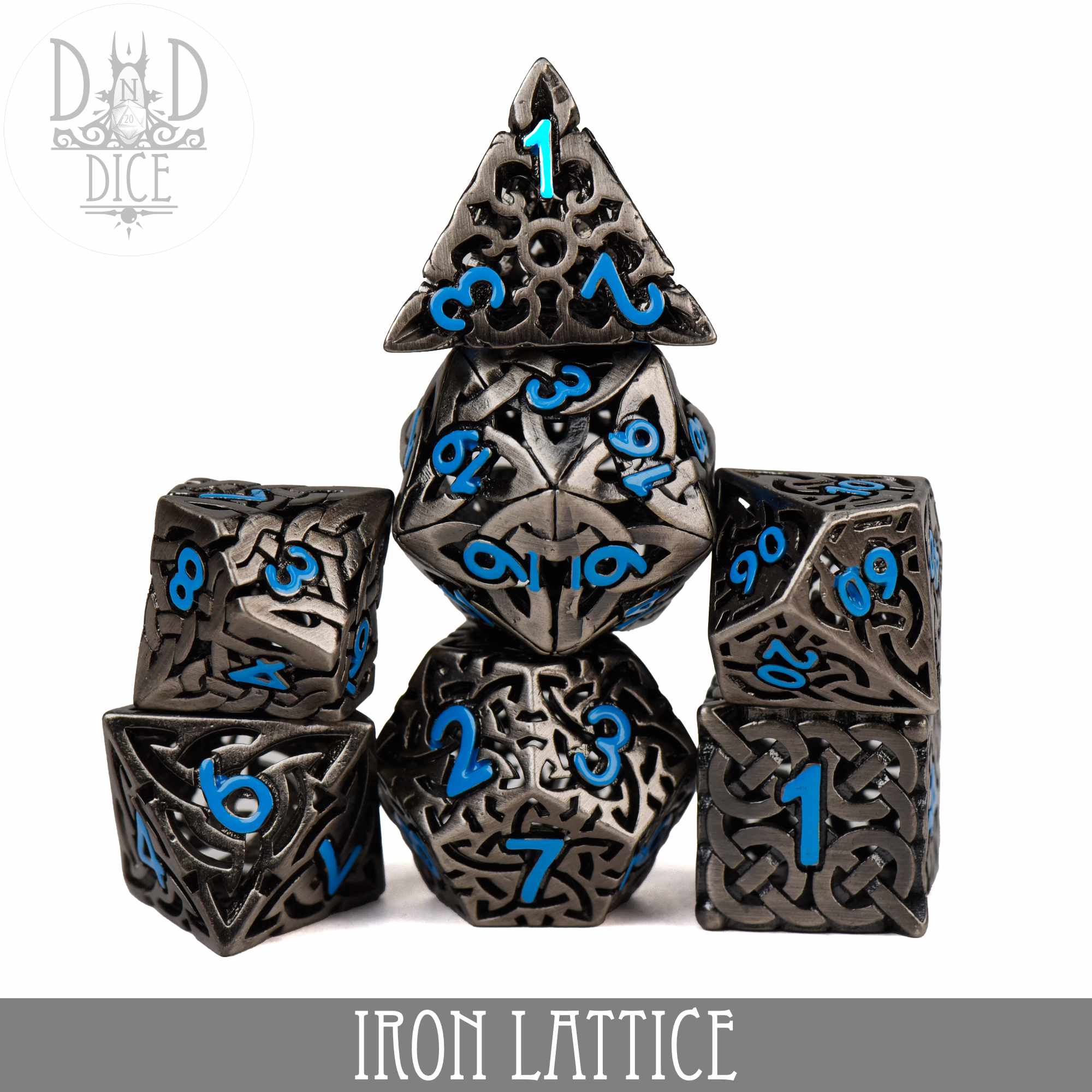 Iron Lattice Metal Dice Set T Box