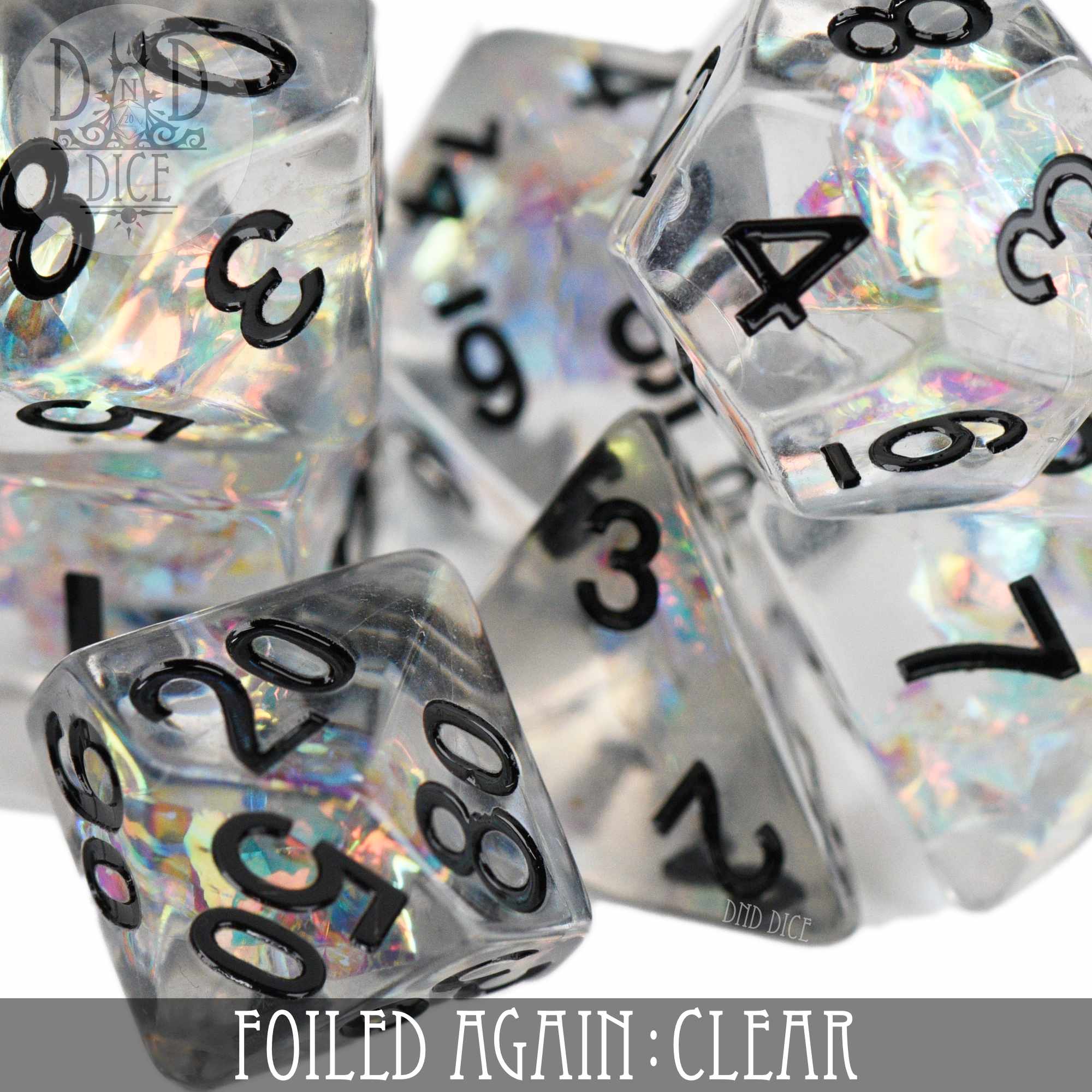Foiled Again Clear Dice Set