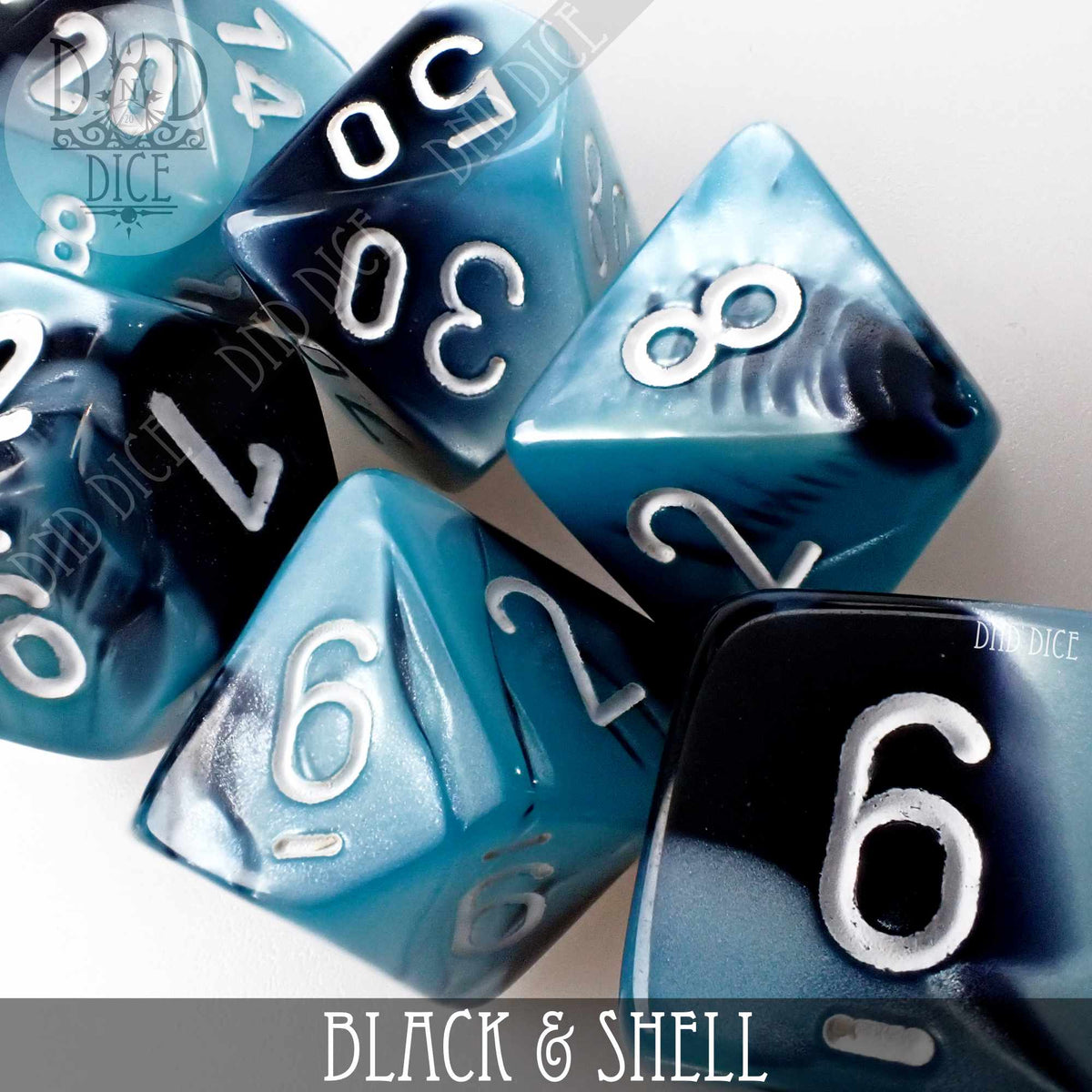 Chessex Black & Shell Gemini Dice Set