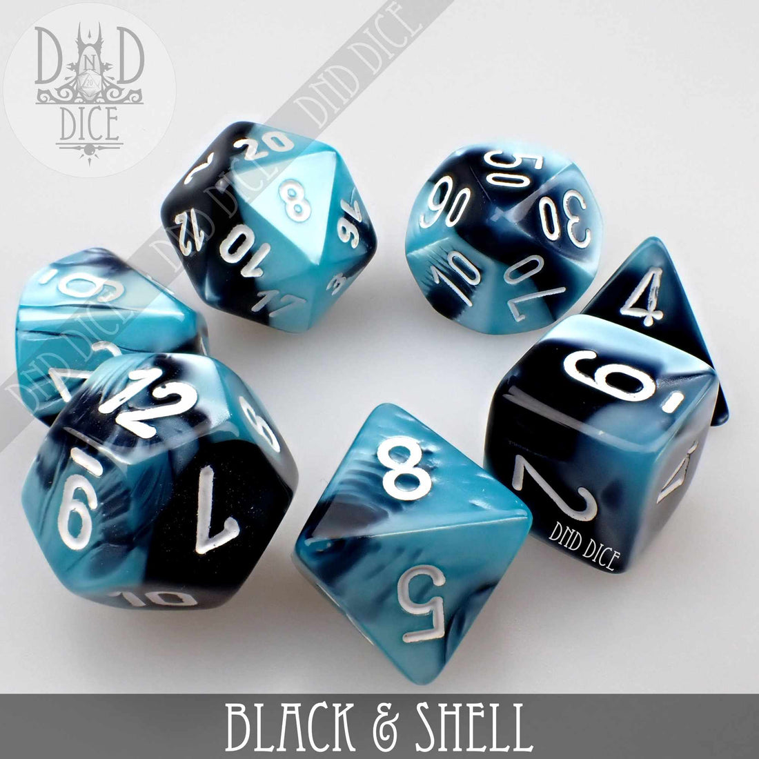 Chessex Black & Shell Gemini Dice Set