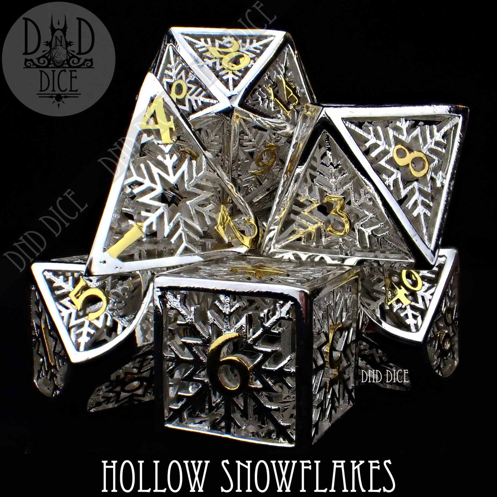 Snowflakes Hollow Metal Dice Set (Gift Box)
