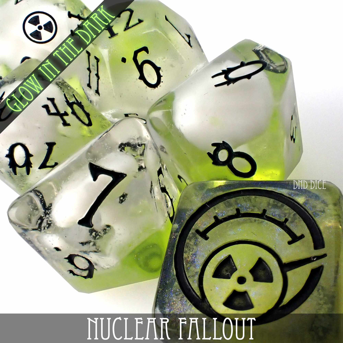 Nuclear Fallout 11 Dice Set (Glow)