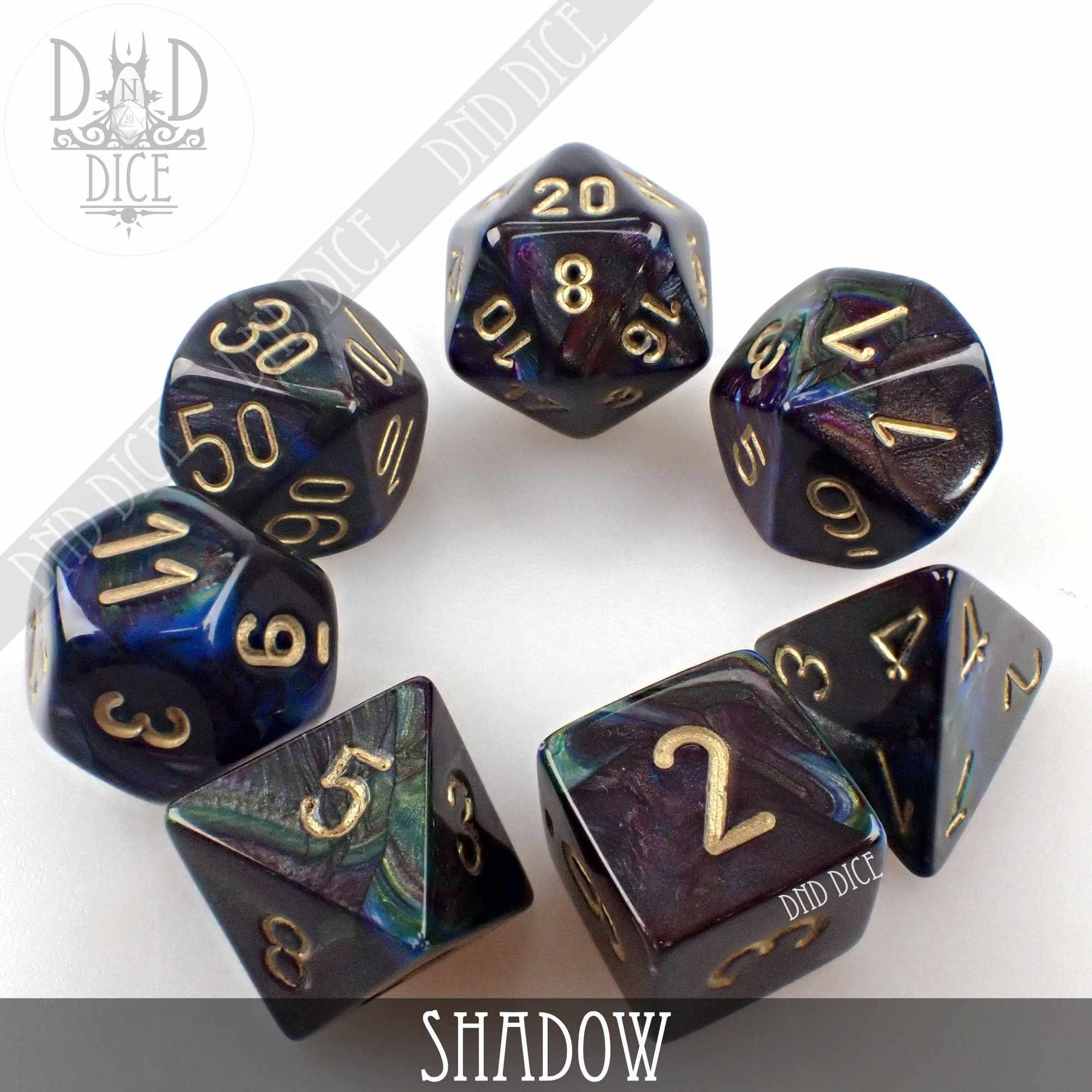 Chessex Lustrous Shadow Dice Set