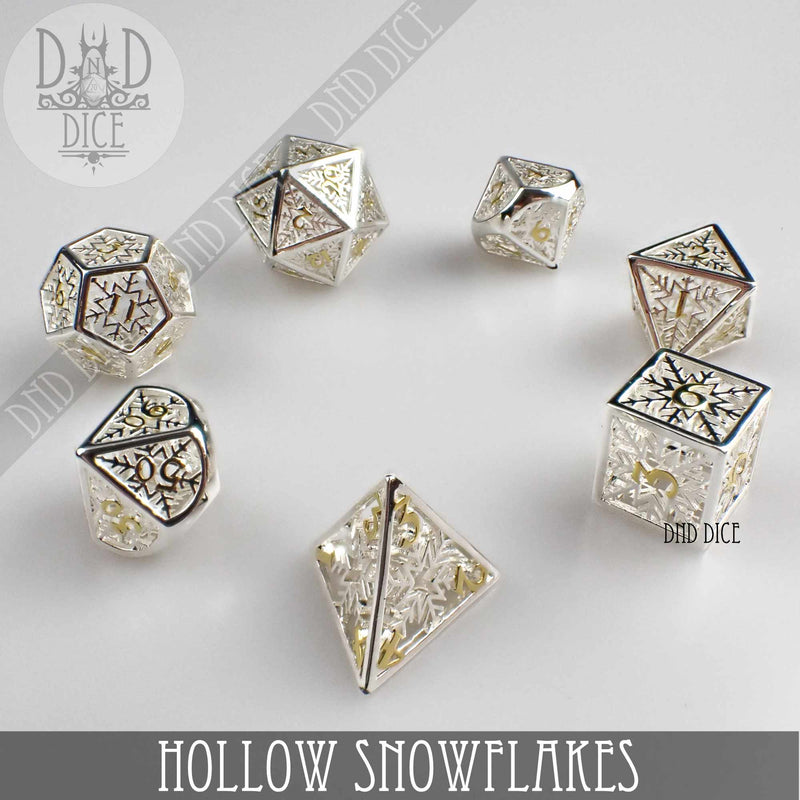 Snowflakes Hollow Metal Dice Set (Gift Box)
