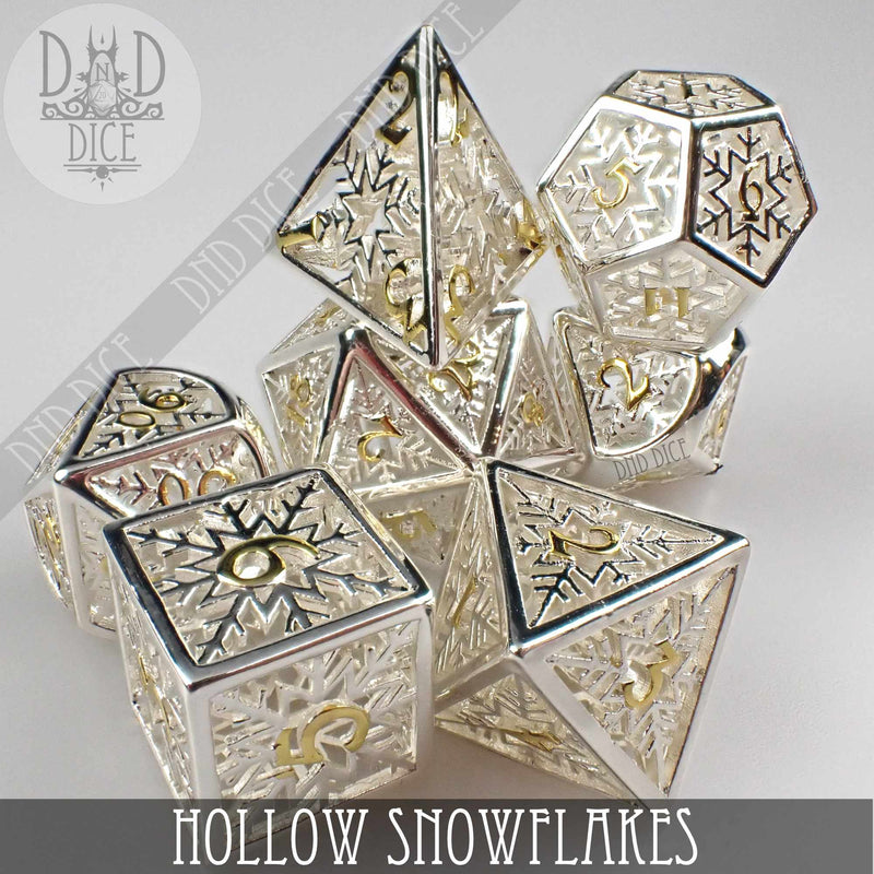 Snowflakes Hollow Metal Dice Set (Gift Box)